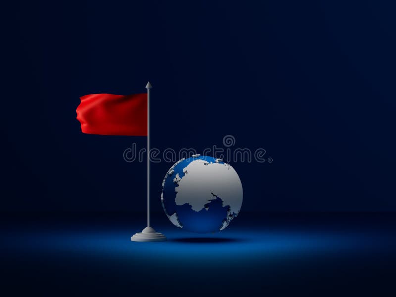 The Globe and Flag Represent the Words Victory, Number One, Peak ...