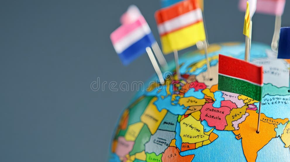 Globe with Flags stock image. Image of travel, traveler - 334051179