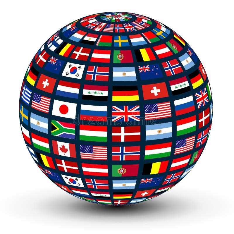 Globe with flags around stock vector. Illustration of icon - 33814223 Globe with flags around stock vector. Illustration of icon - 33814223