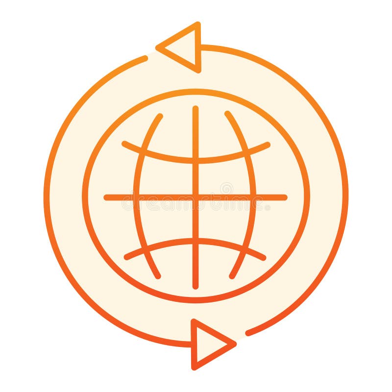 Globe Flat Icon. Internet Orange Icons in Trendy Flat Style Stock ...