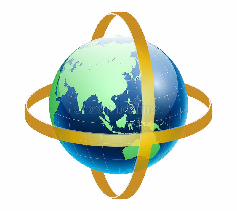 Set of Realistic Earth Globe Interconnected Isolated Stock Illustration ...