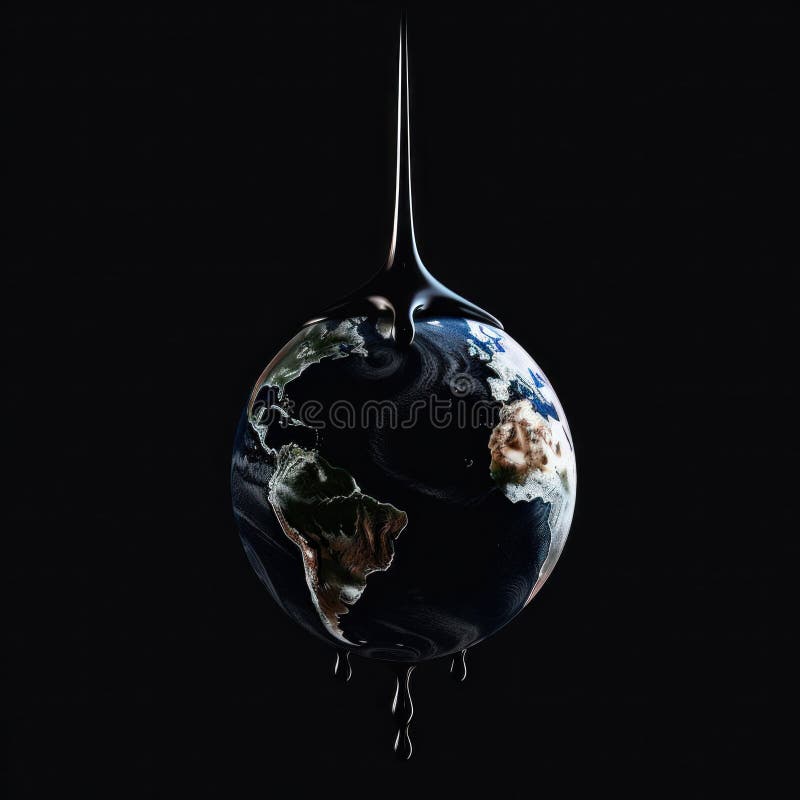 Globe in the Form of a Falling Drop of Water Stock Illustration ...