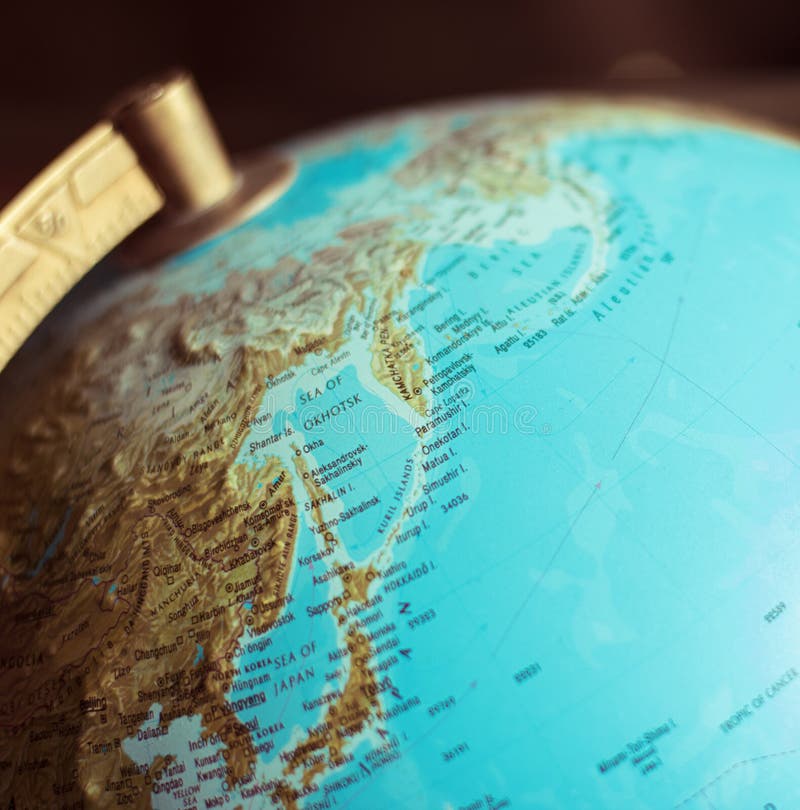 Globe Fragment Close-up. Geography and Travel Stock Image - Image of ...
