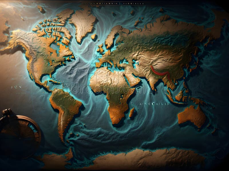 Globe Glimpses: 3D World Map Collection Stock Illustration ...
