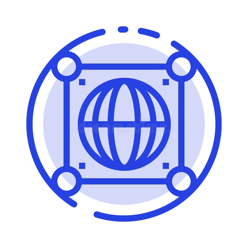 Globe, Global, World, Science Blue Dotted Line Line Icon Stock Vector ...