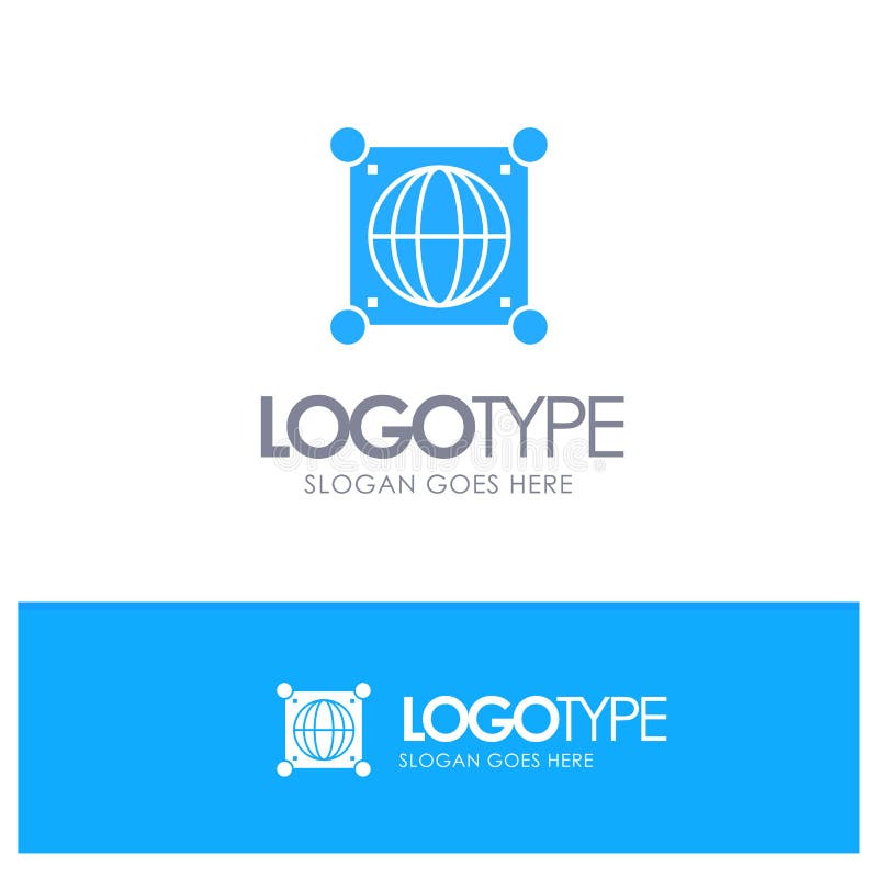 Globe, Global, World, Science Blue Solid Logo with Place for Tagline ...