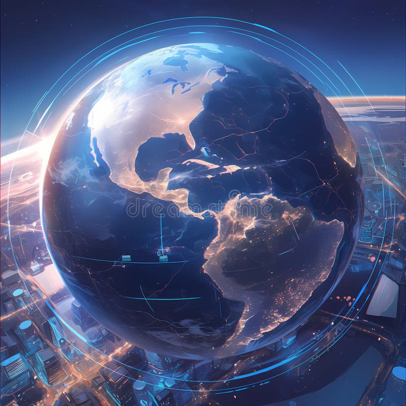 Globe Glowing with an Ethereal Light Representing Global Connection and ...