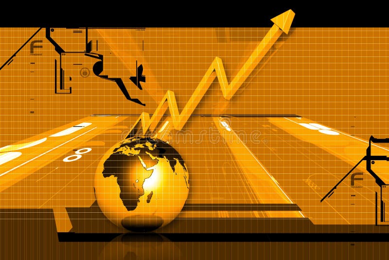 Globe and graph stock illustration. Illustration of graph - 14583804