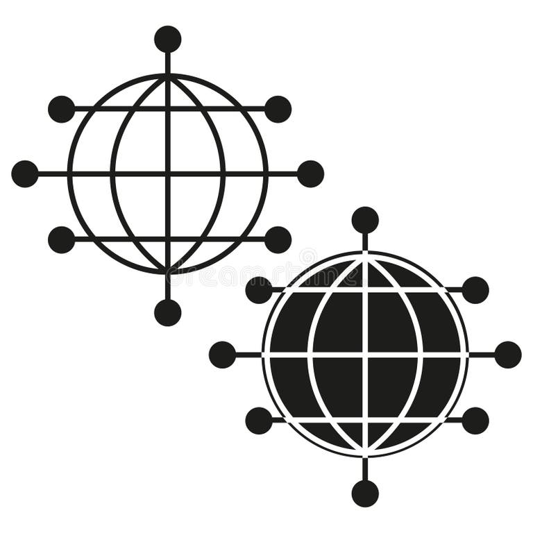 Globe with Grid. Geometric Mesh Structure. Planet Connection Symbol ...