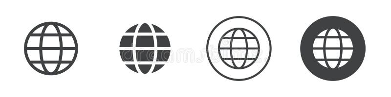 Globe Grid Icon Vector Logo Outline Stock Vector - Illustration of ...