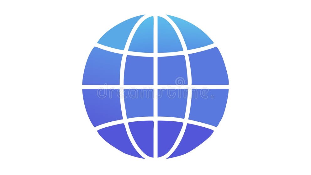 Globe Grid Icon Vector for World Map Global Network Internet, Vector ...