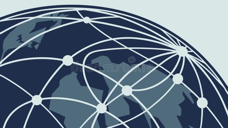 Globe with Grid Lines Global Connections Map, Vector Design Generative ...