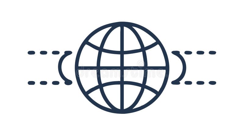 Globe with Grid Outline Icon for World and Data, Vector Design ...