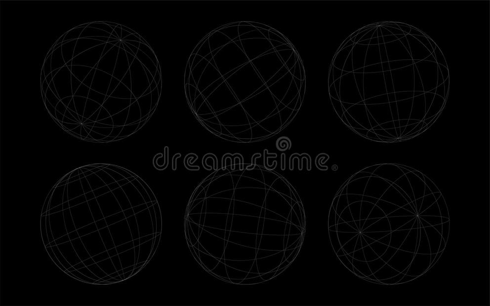 Globe Grid Spheres. 3D Spheres Wireframe Stock Vector - Illustration of ...