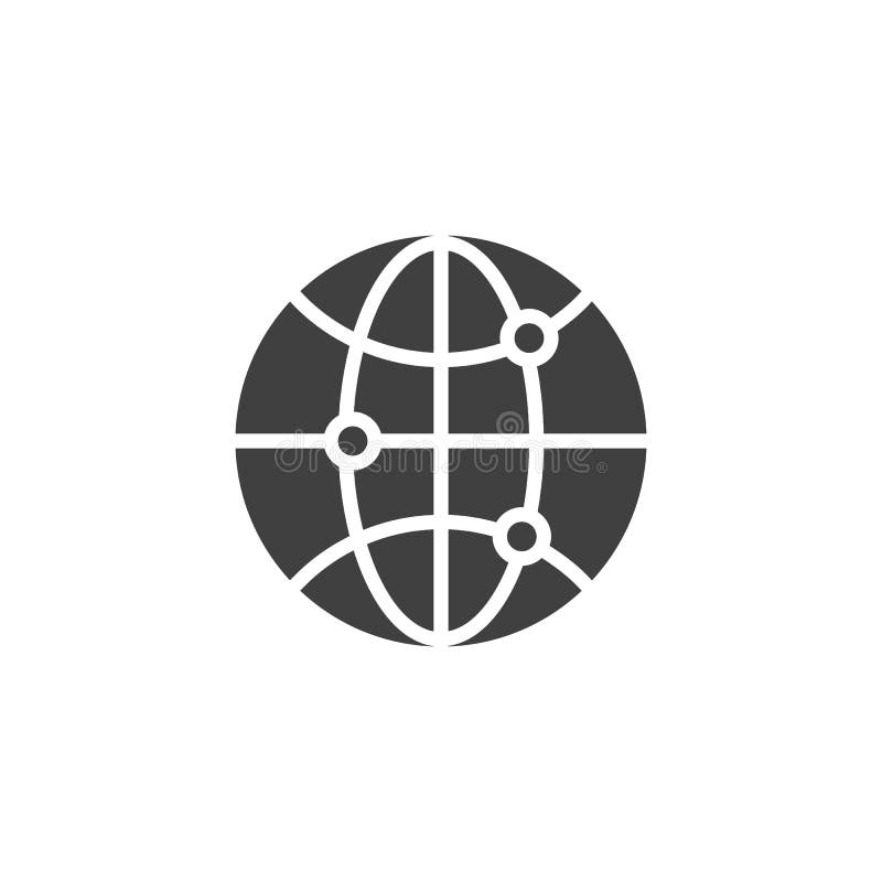 Globe grid vector icon stock vector. Illustration of connection - 159813412