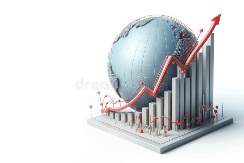 Globe with a Growth Chart. Space for Text. Stock Illustration ...