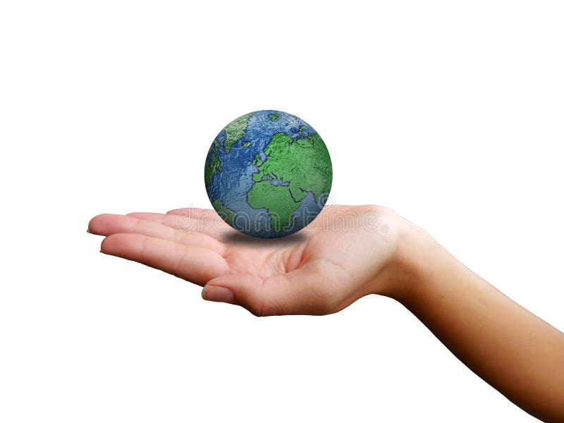 Globe in hand stock photo. Image of white, countries - 20130534