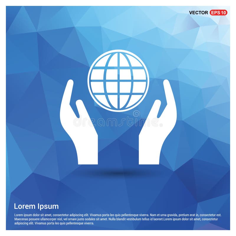 Globe in hand Icon stock vector. Illustration of care - 132460500