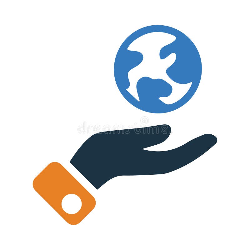 Globe, Hand, World, Net, Globe on Hand Icon Stock Vector - Illustration ...