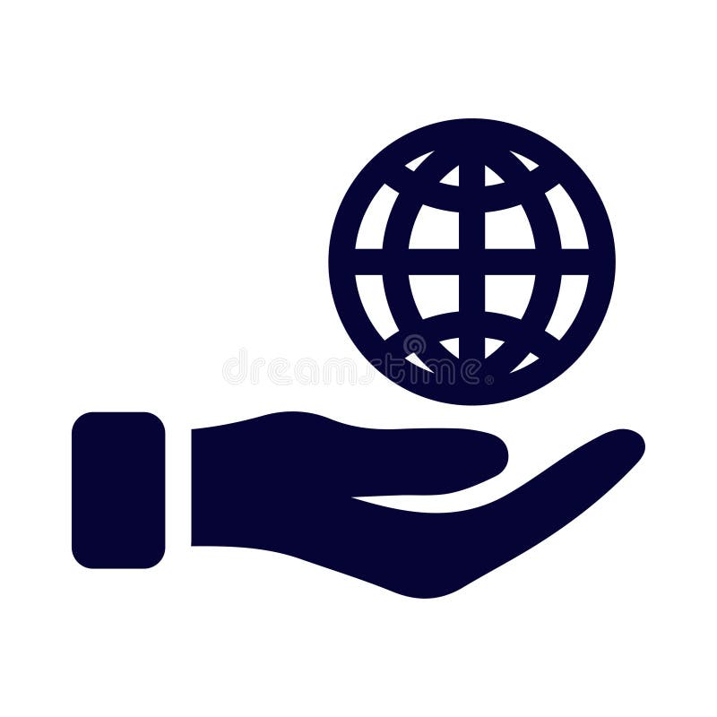 Globe, Hand, World, Net, Globe on Hand Icon Stock Vector - Illustration ...