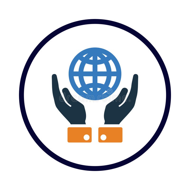Globe, Hand, World, Net, Globe on Hand Icon Stock Vector - Illustration ...