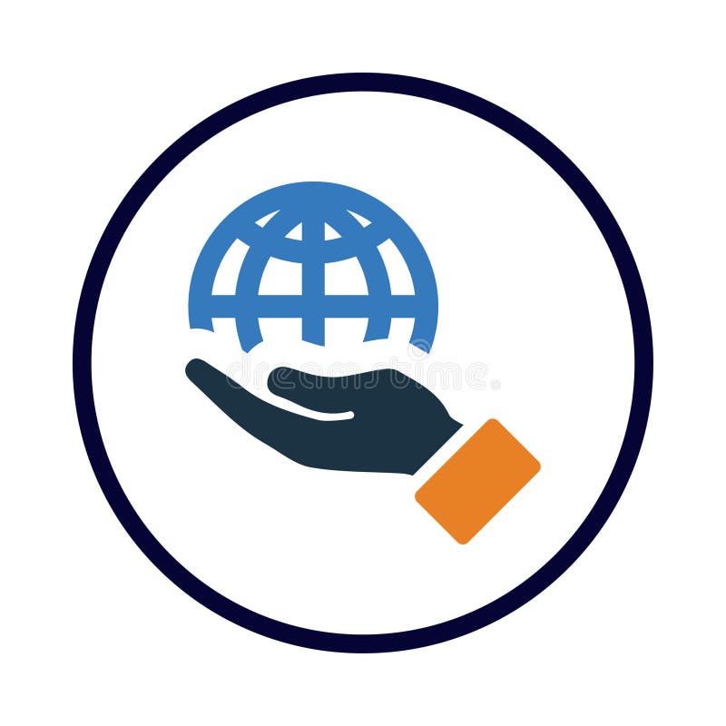 Globe, Hand, World, Net, Globe on Hand Icon Stock Vector - Illustration ...