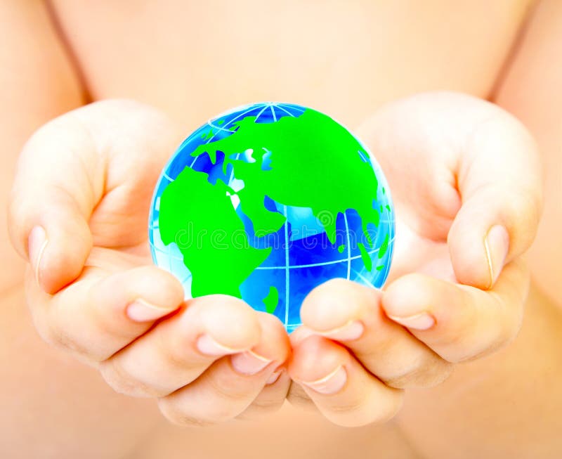 Hands with eco World globe stock photo. Image of planet - 16321046