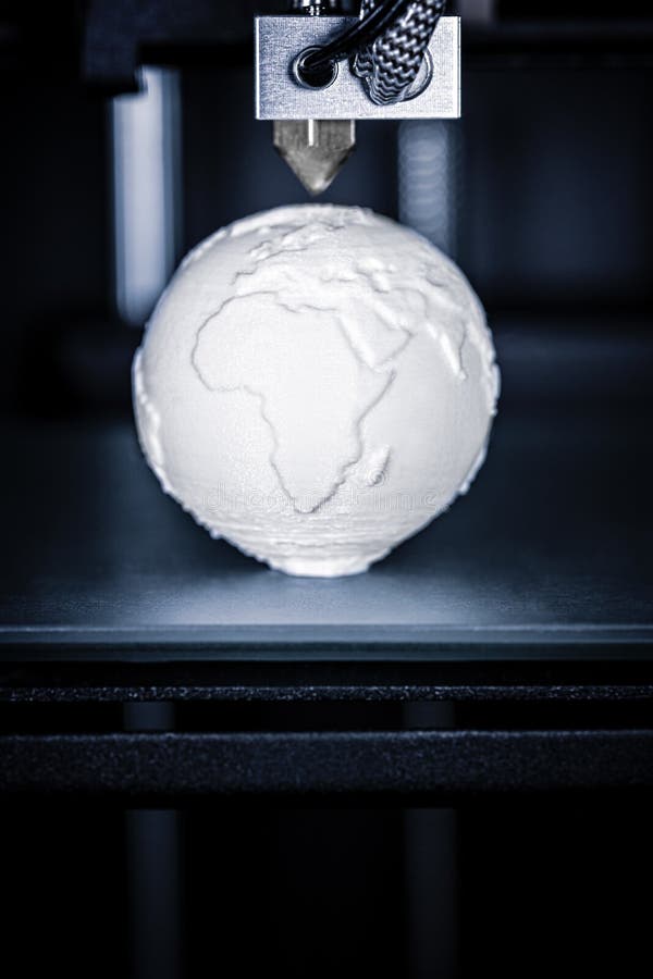 Globe is or Has Been Printed in a 3D Printer Stock Image - Image of ...