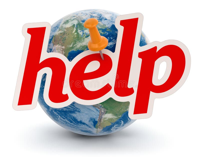 Globe and Help (clipping Path Included) Stock Illustration ...