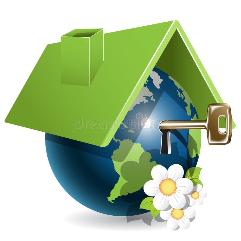 Globe house stock vector. Illustration of earth, globe - 18041972