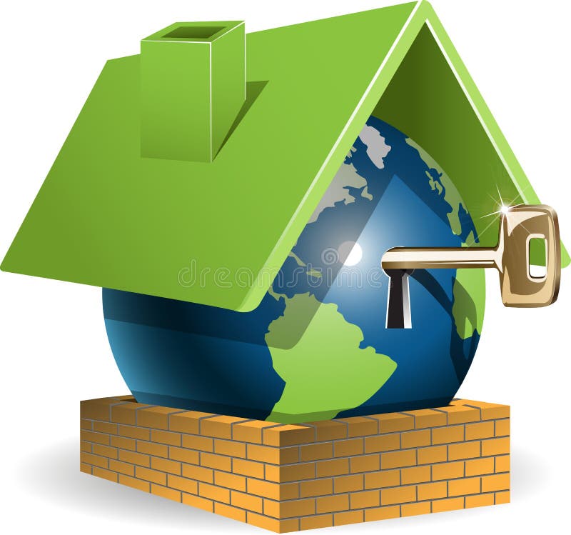 Globe house stock vector. Illustration of earth, globe - 18041972