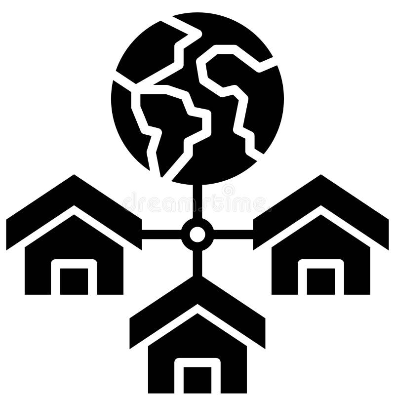 Globe with Houses, Global Connection Vector Illustration Stock Vector ...