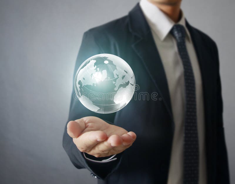 Globe in Human Hand. Earth Image Provided by Nasa Stock Illustration ...