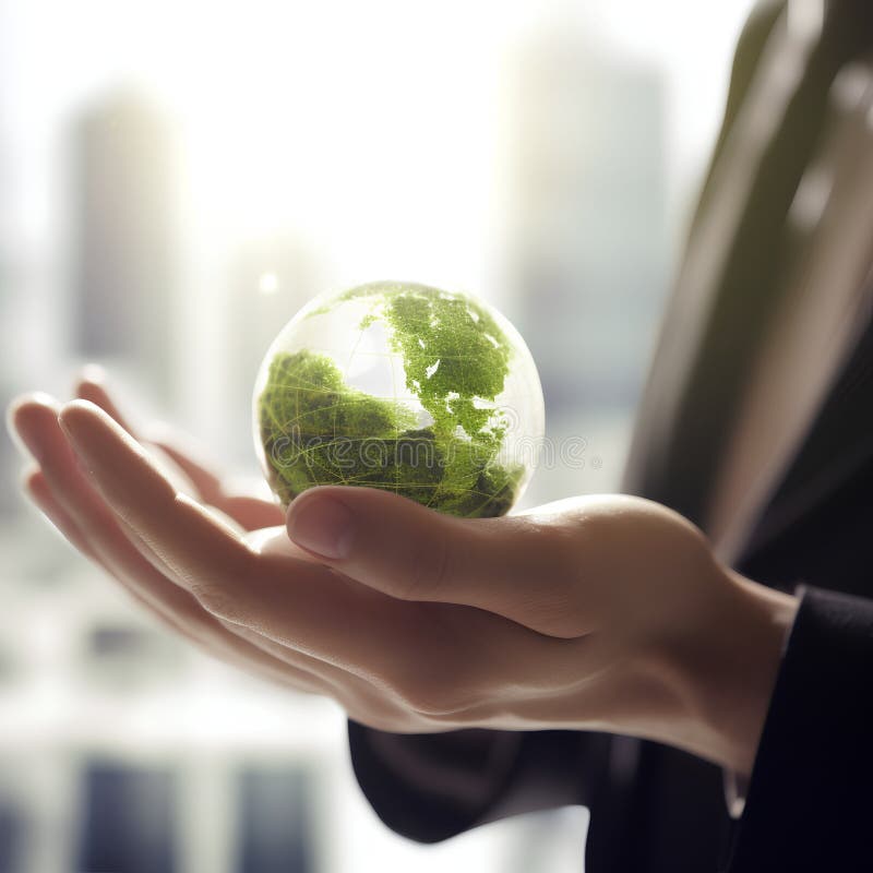 Globe in Human Hands, Representing the Concept of Green Energy. Stock ...
