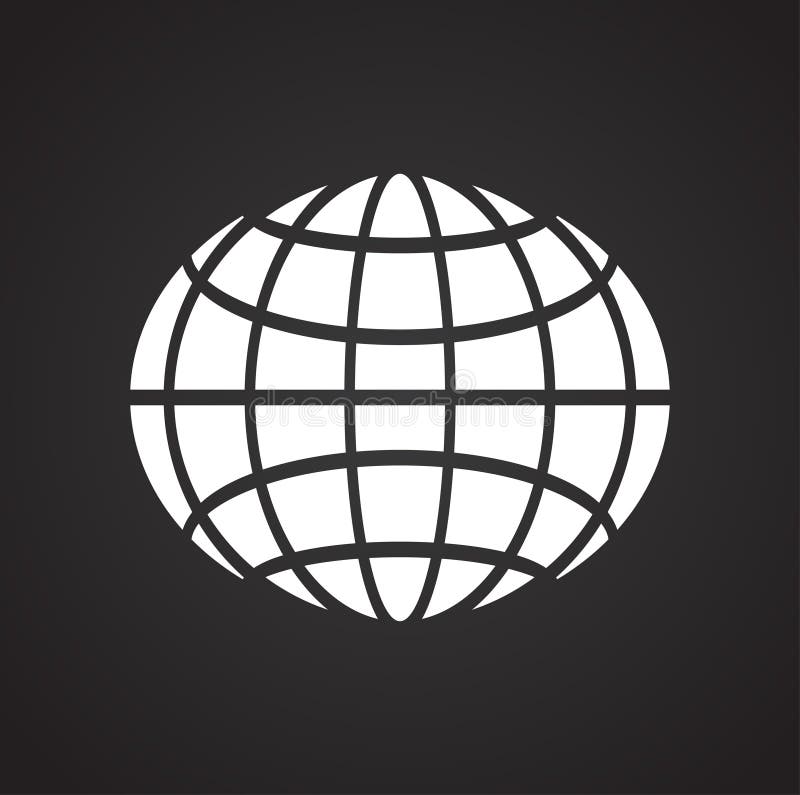 Globe Icon on Black Background for Graphic and Web Design, Modern ...
