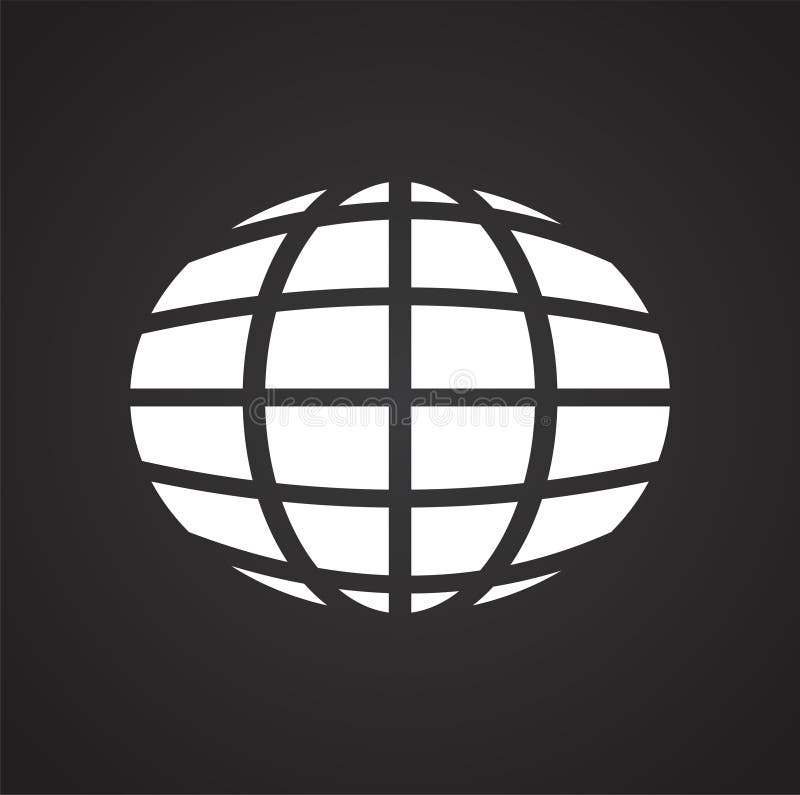 Globe Icon on Black Background for Graphic and Web Design, Modern ...