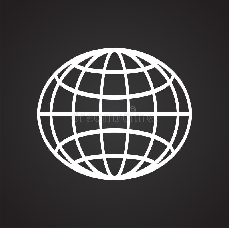 Globe Icon on Black Background for Graphic and Web Design, Modern ...