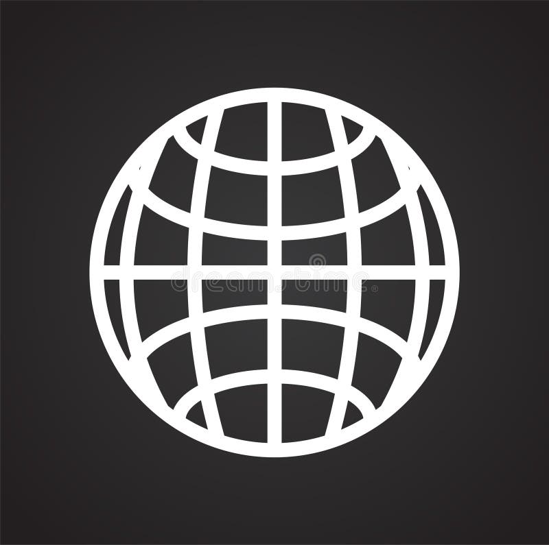 Globe Icon on Black Background for Graphic and Web Design, Modern ...