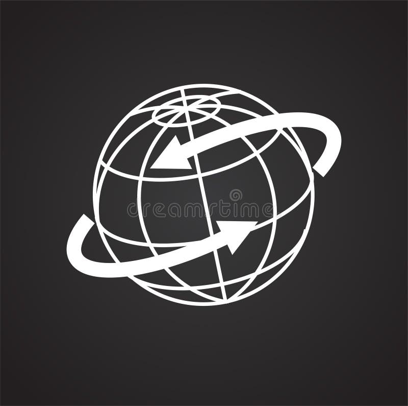 Globe Icon on Black Background for Graphic and Web Design, Modern ...