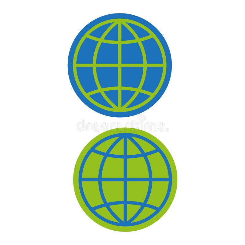 Globe Icon. Blue and Green Symbol. Earth Planet Vector. Global ...