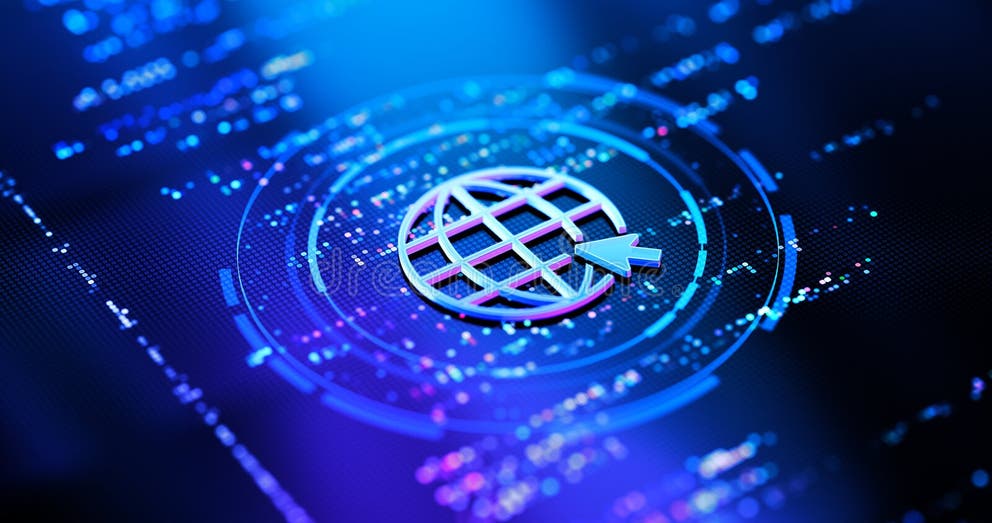 Globe Icon on Digital Interface - Global Communication and Networking ...
