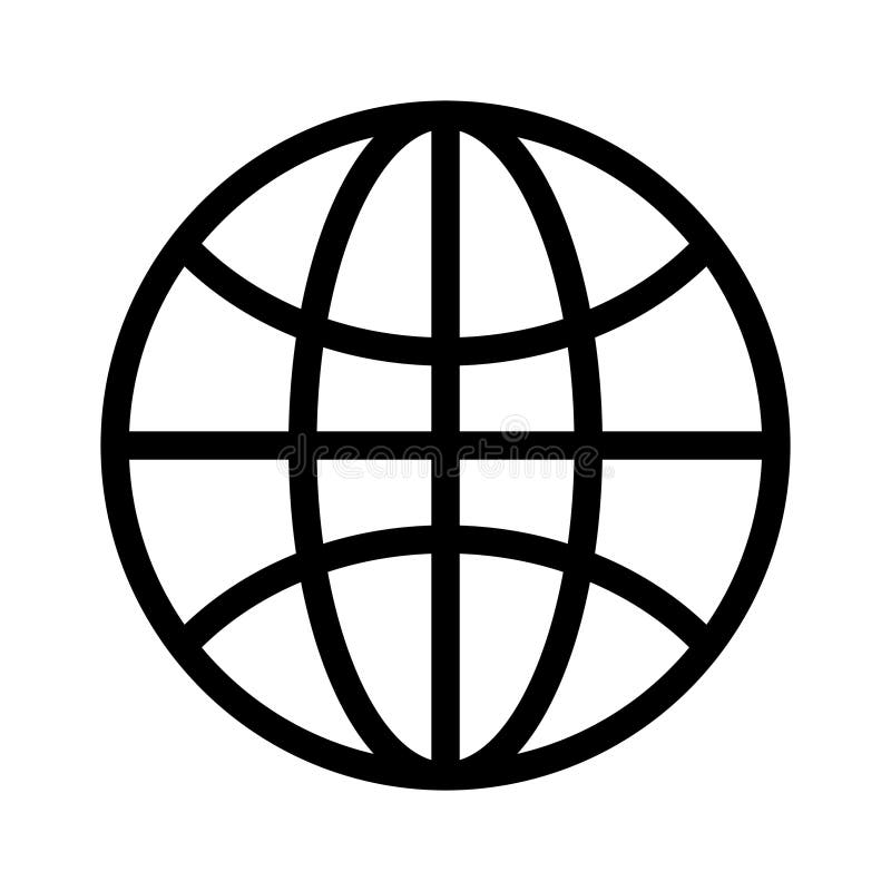Globe Icon Illustration. World Wide Web Symbol. Global Network Graphic ...