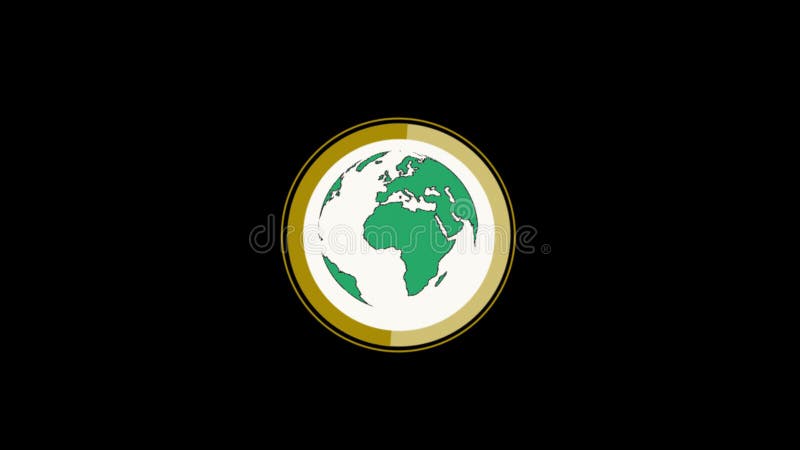 Globe Icon Loop Animation Video Transparent Background with Alpha ...
