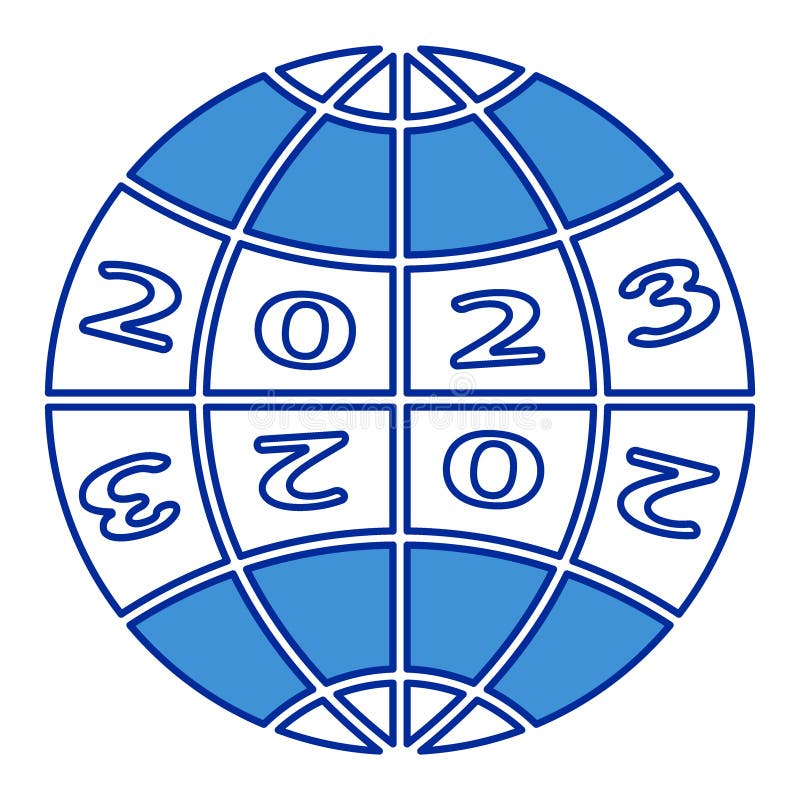 New Year 2023 World Globe Stock Illustrations – 117 New Year 2023 World ...