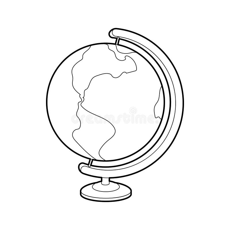 Globe icon, outline style stock vector. Illustration of design - 82566069