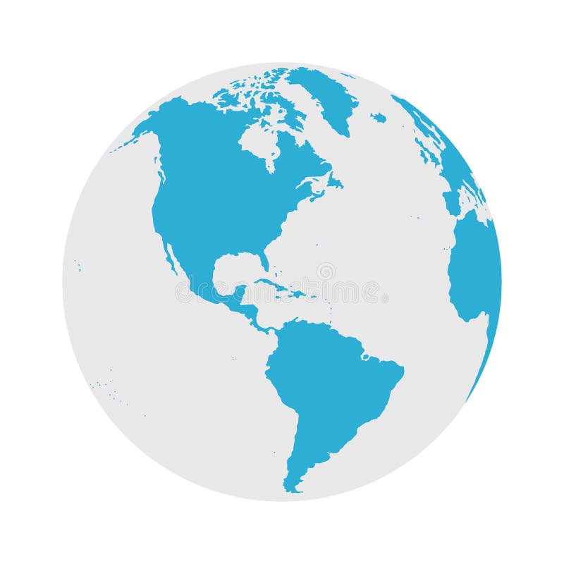 Globe Icon - Round World Map Flat Vector Stock Illustration ...