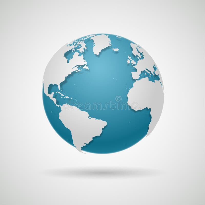 Globe Icon Set - Round World Map Vector Flat Stock Illustration ...