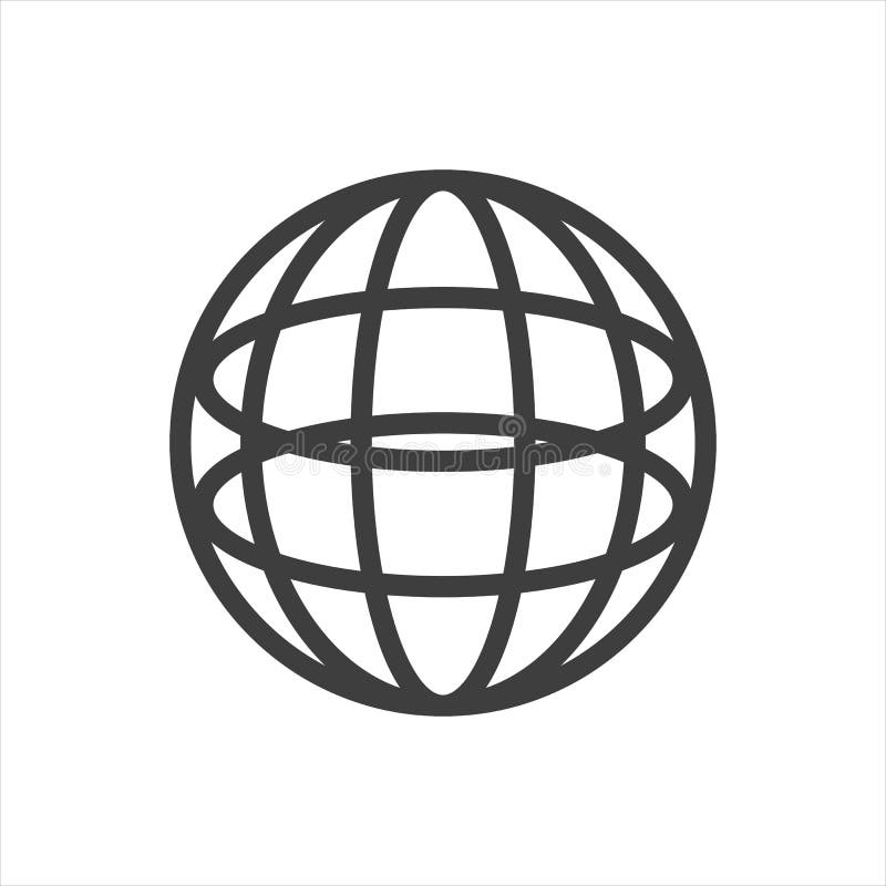 The Globe Icon. Globe Symbol Stock Illustration - Illustration of globe ...