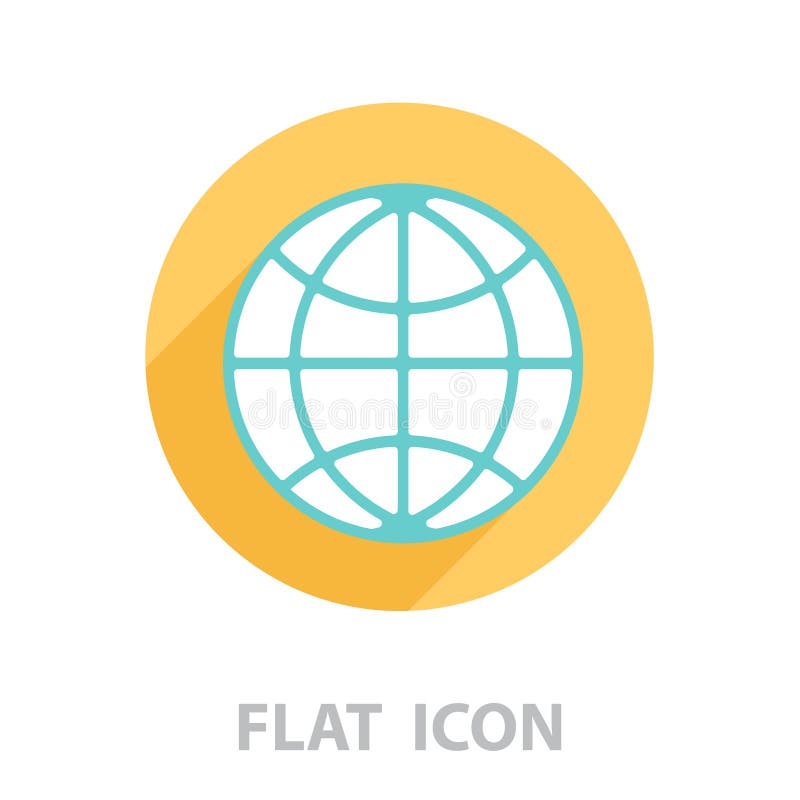 Globe Icon with Vector Map. Vector Stock Illustration - Illustration of ...