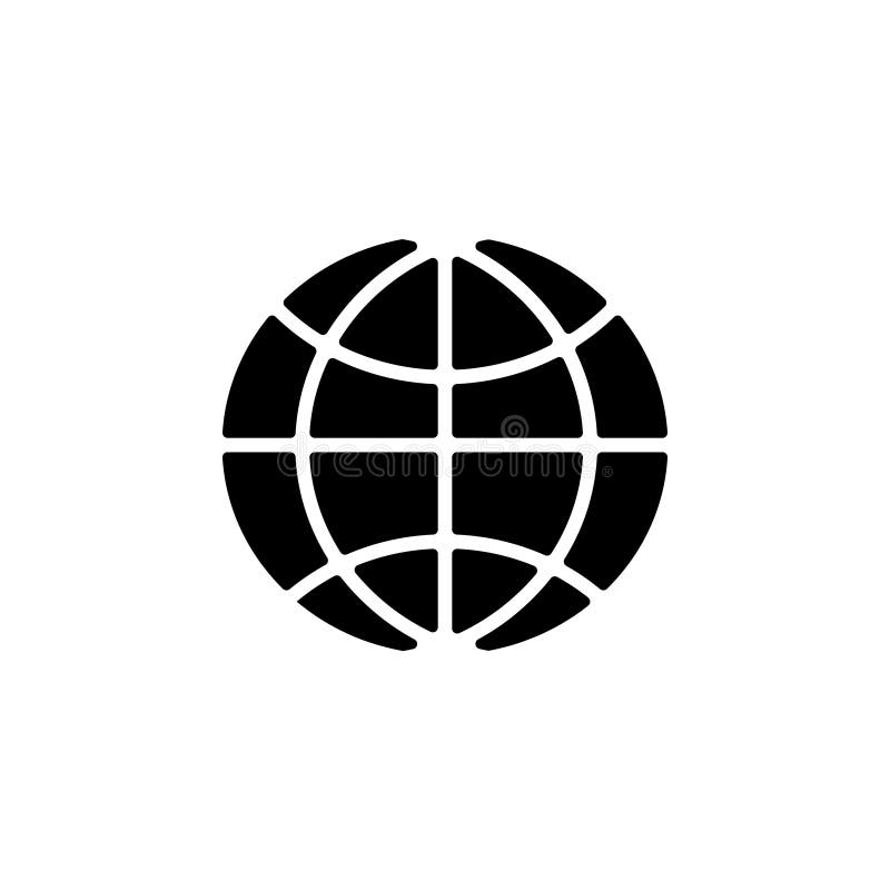 Globe Icon with Vector Map. Vector Stock Illustration - Illustration of ...